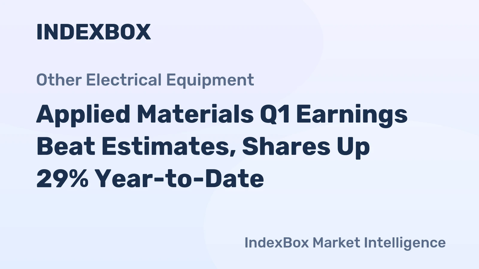 Applied Materials Q1 Earnings Beat Estimates, Shares Up 29% Year-to-Date