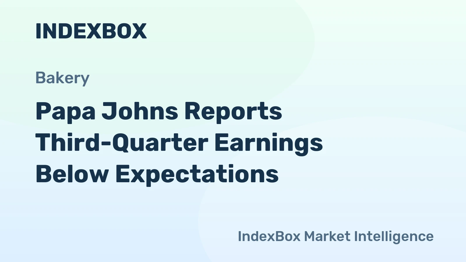 Papa Johns Reports Third-Quarter Earnings Below Expectations