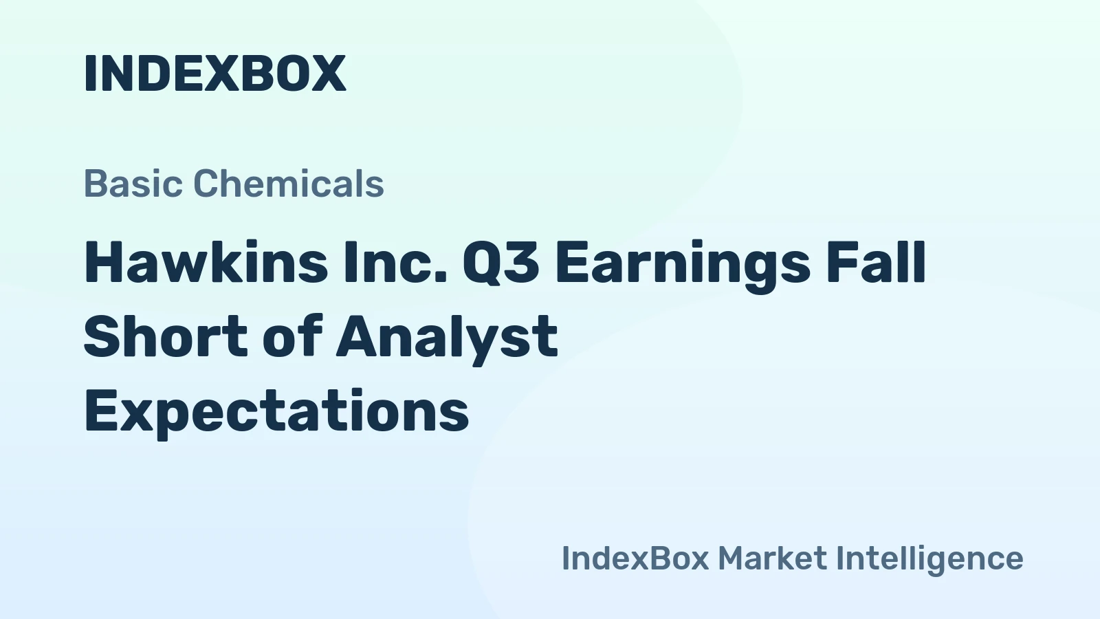 Hawkins Inc. Q3 Earnings Fall Short of Analyst Expectations