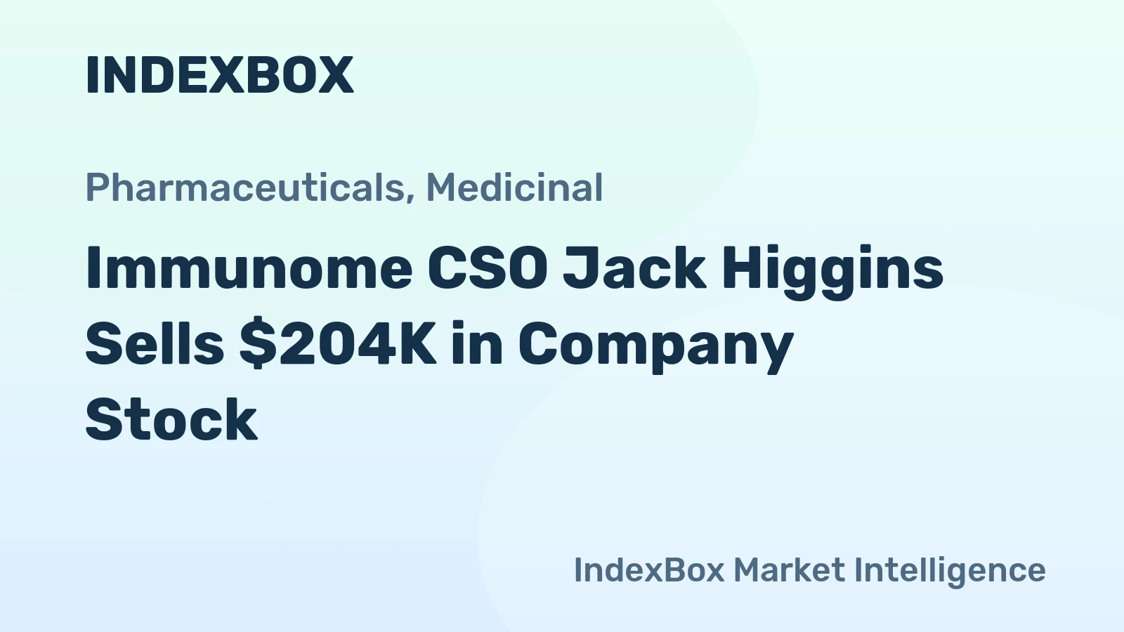 Immunome CSO Jack Higgins Sells $204K in Company Stock