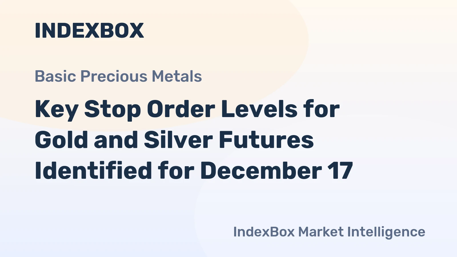 Key Stop Order Levels for Gold and Silver Futures Identified for December 17
