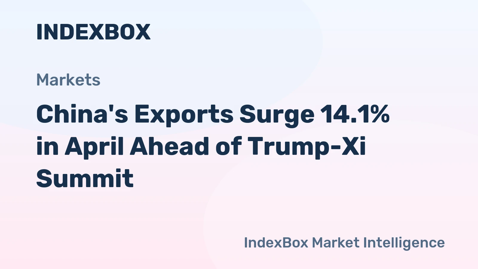 China's Exports Surge 14.1% in April Ahead of Trump-Xi Summit