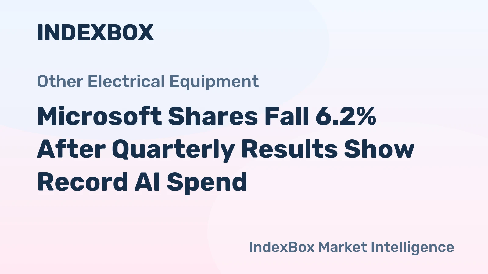 Microsoft Shares Fall 6.2% After Quarterly Results Show Record AI Spend