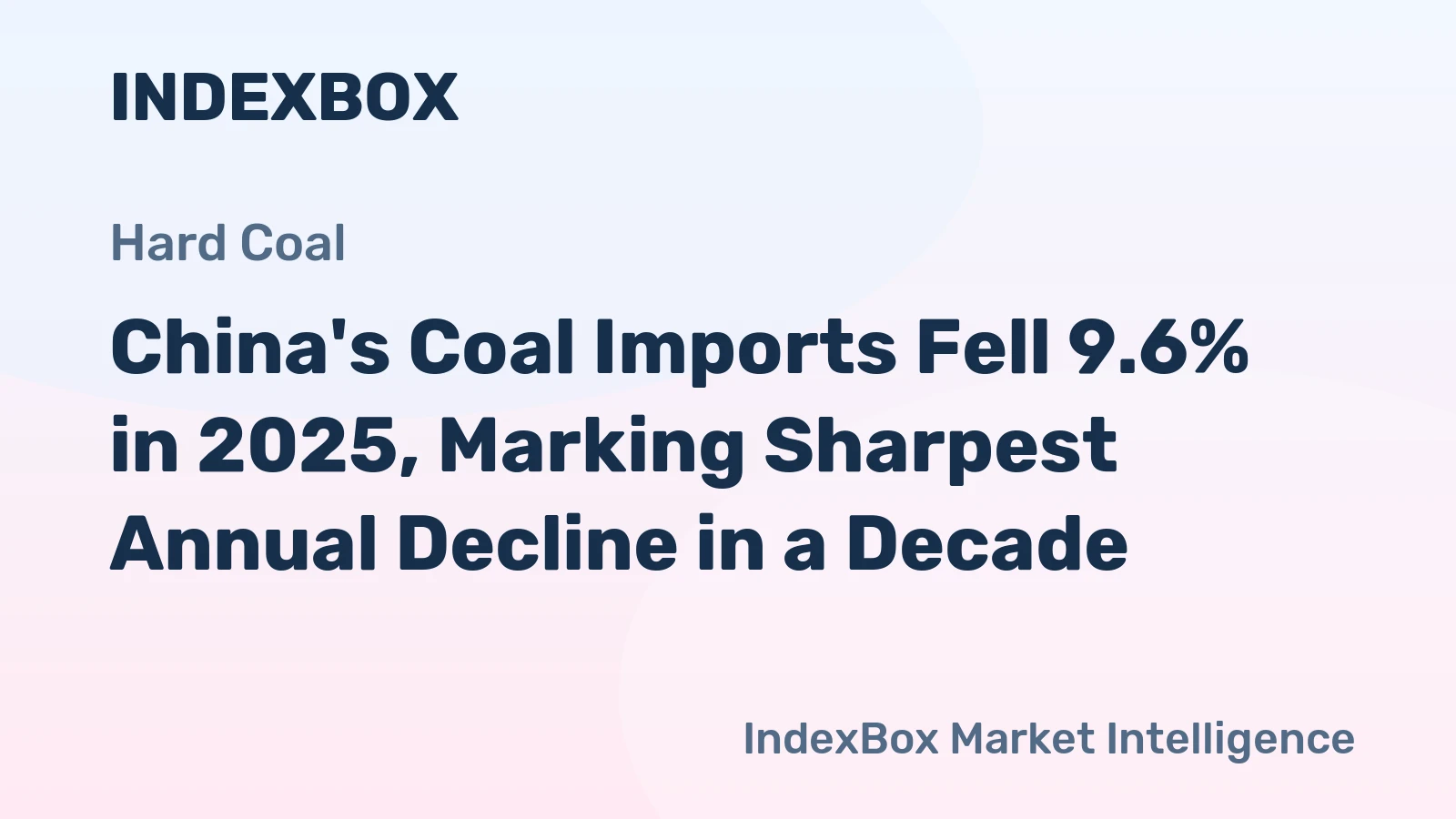 China's Coal Imports Fell 9.6% in 2025, Marking Sharpest Annual Decline in a Decade