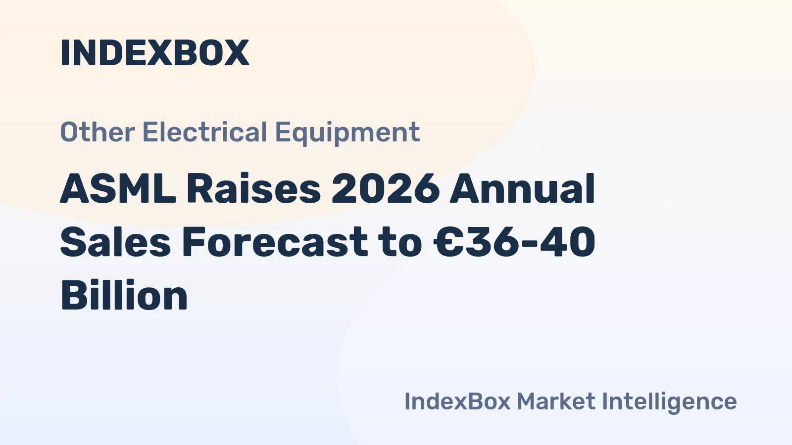 ASML Raises 2026 Annual Sales Forecast to €36-40 Billion