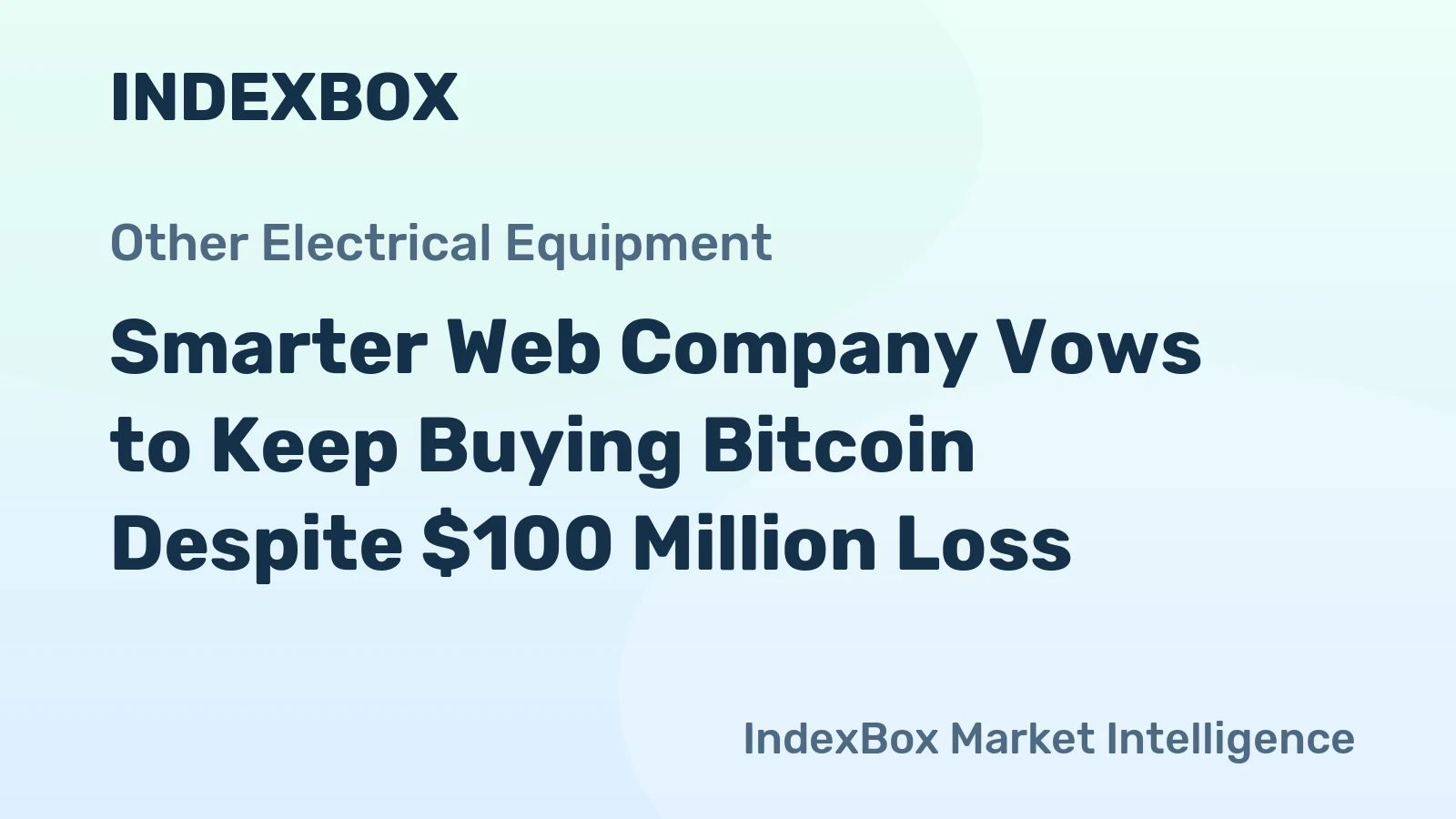 Smarter Web Company Vows to Keep Buying Bitcoin Despite $100 Million Loss