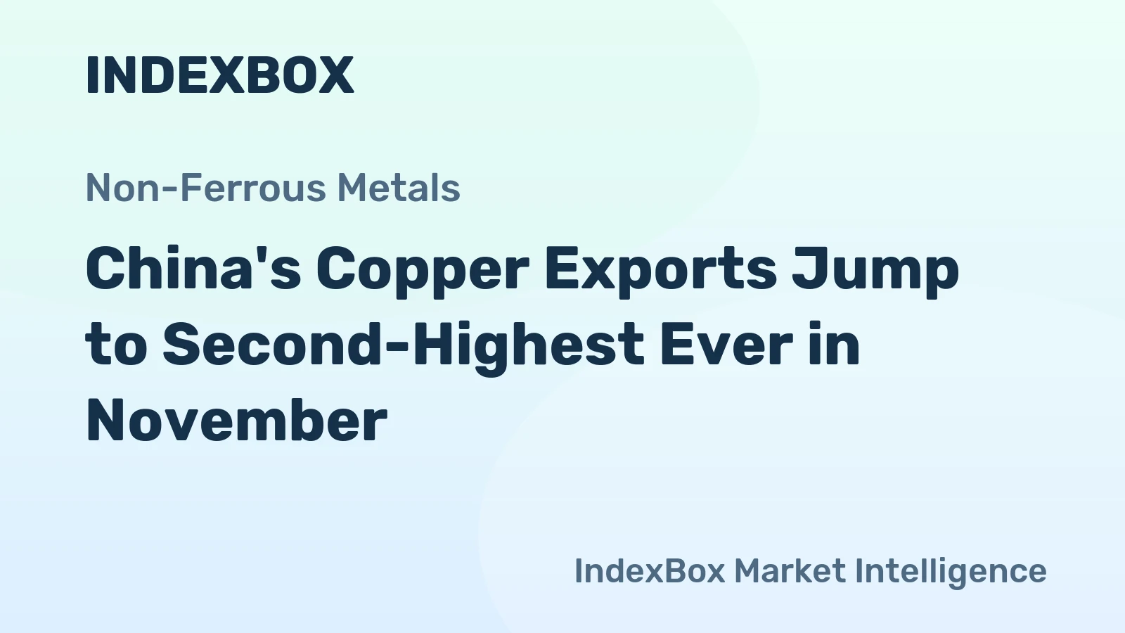 China's Copper Exports Jump to Second-Highest Ever in November