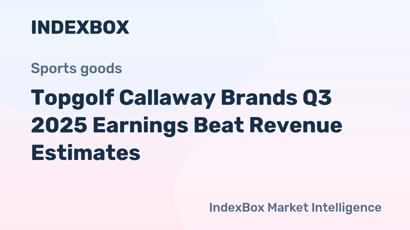 Topgolf Callaway Brands Q3 2025 Earnings Beat Revenue Estimates