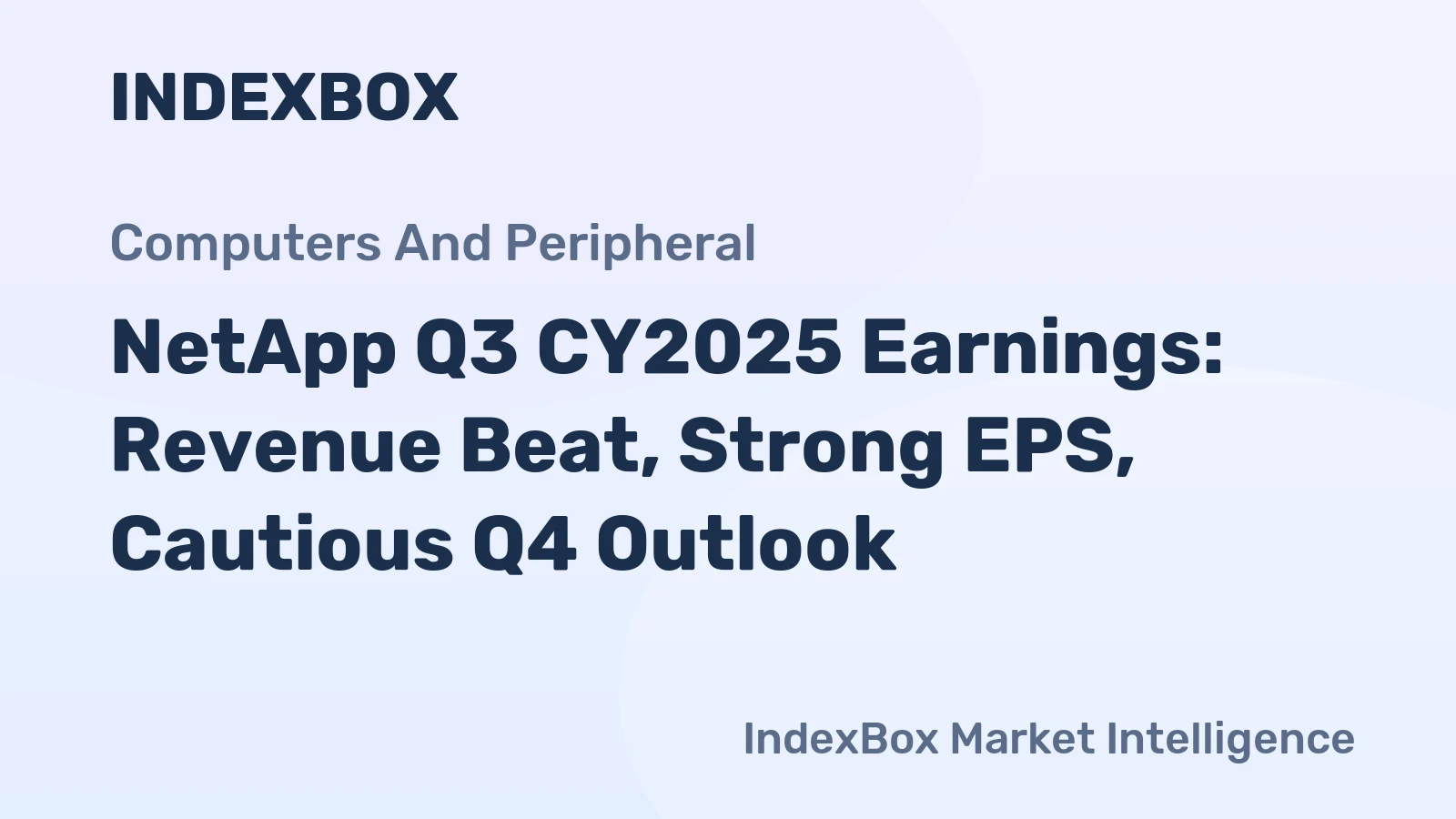 NetApp Q3 CY2025 Earnings: Revenue Beat, Strong EPS, Cautious Q4 Outlook