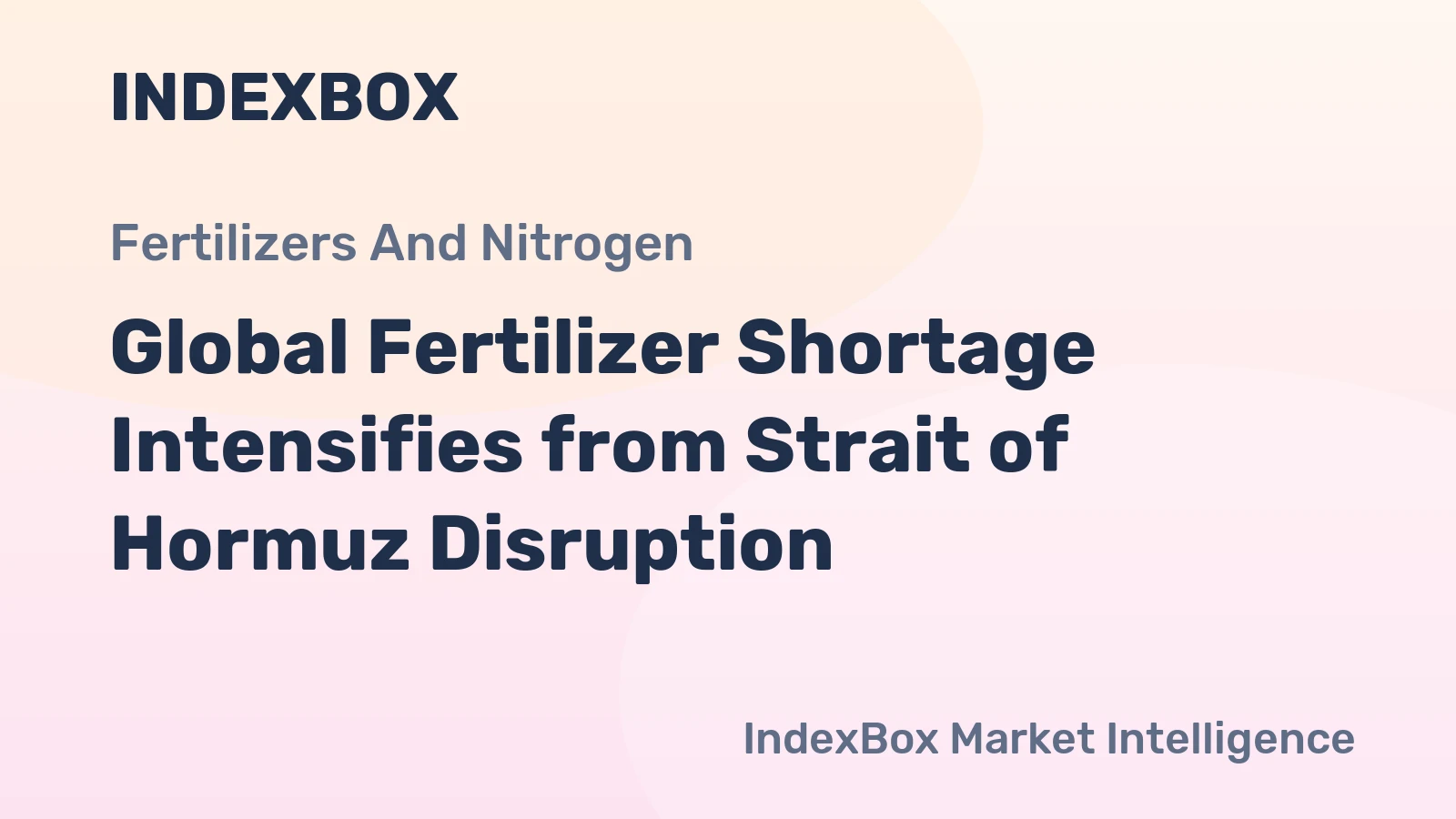 Global Fertilizer Shortage Intensifies from Strait of Hormuz Disruption