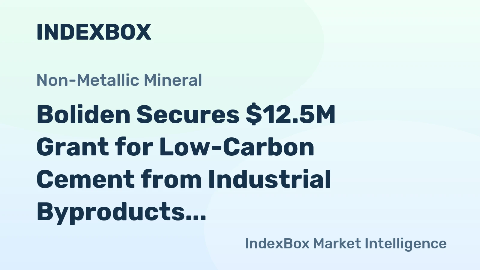 Boliden Secures $12.5M Grant for Low-Carbon Cement from Industrial Byproducts