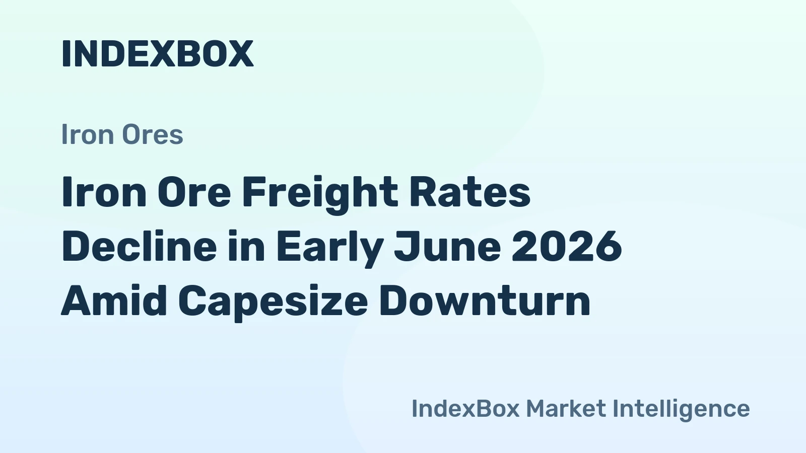 Iron Ore Freight Rates Decline in Early June 2026 Amid Capesize Downturn