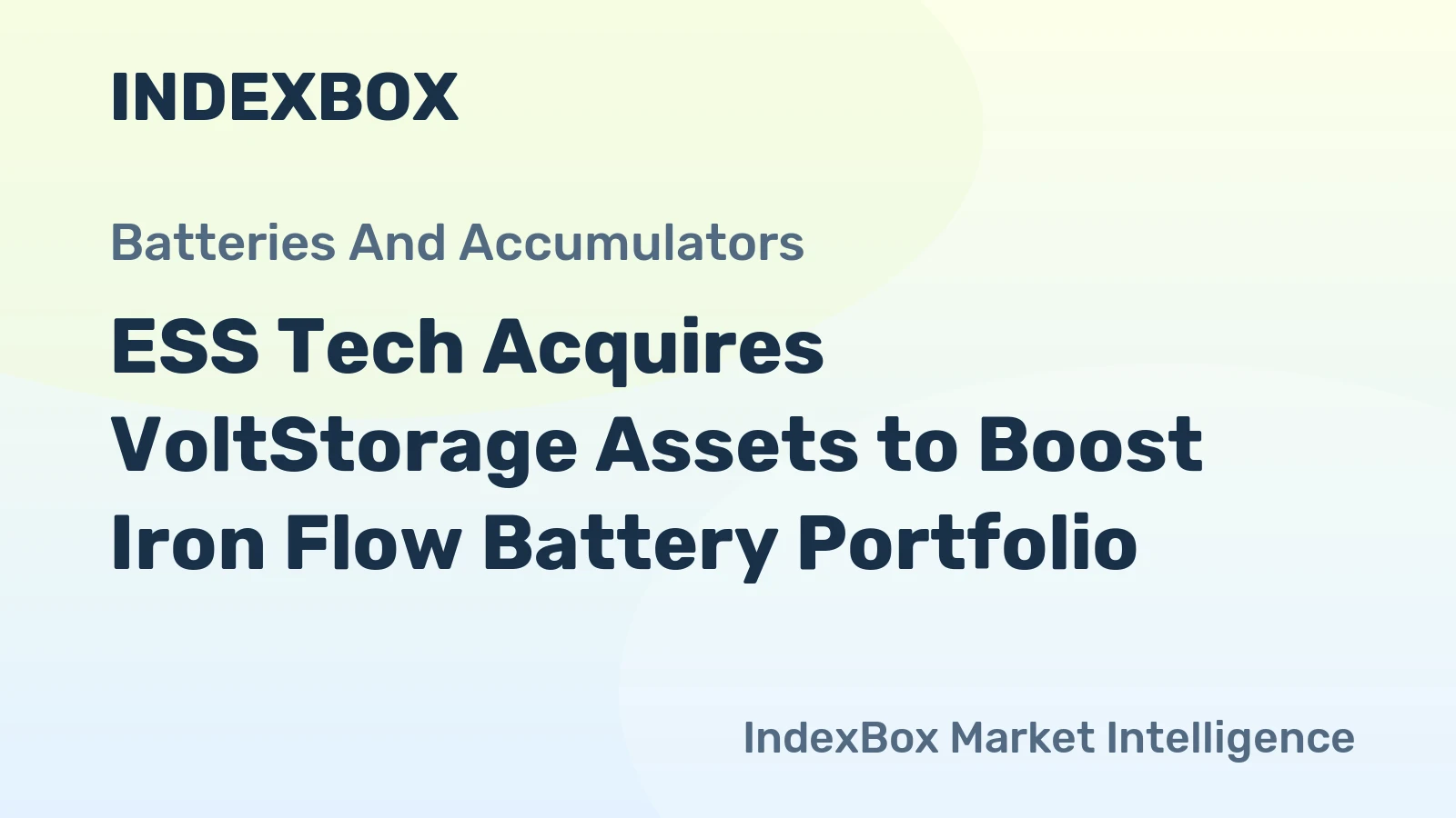 ESS Tech Acquires VoltStorage Assets to Boost Iron Flow Battery Portfolio