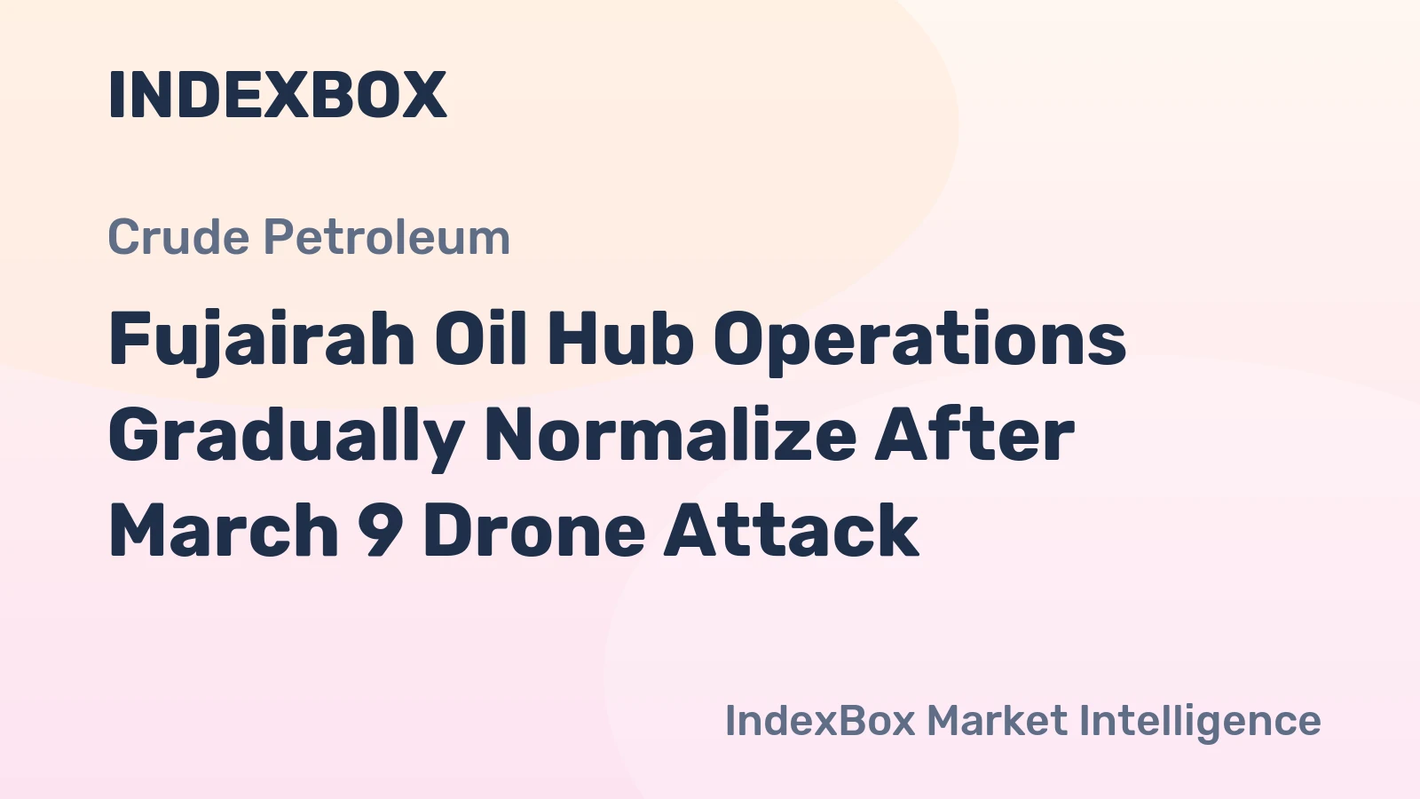 Fujairah Oil Hub Operations Gradually Normalize After March 9 Drone Attack