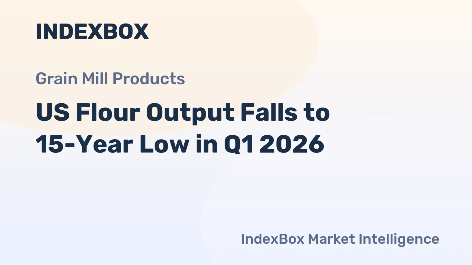 US Flour Output Falls to 15-Year Low in Q1 2026
