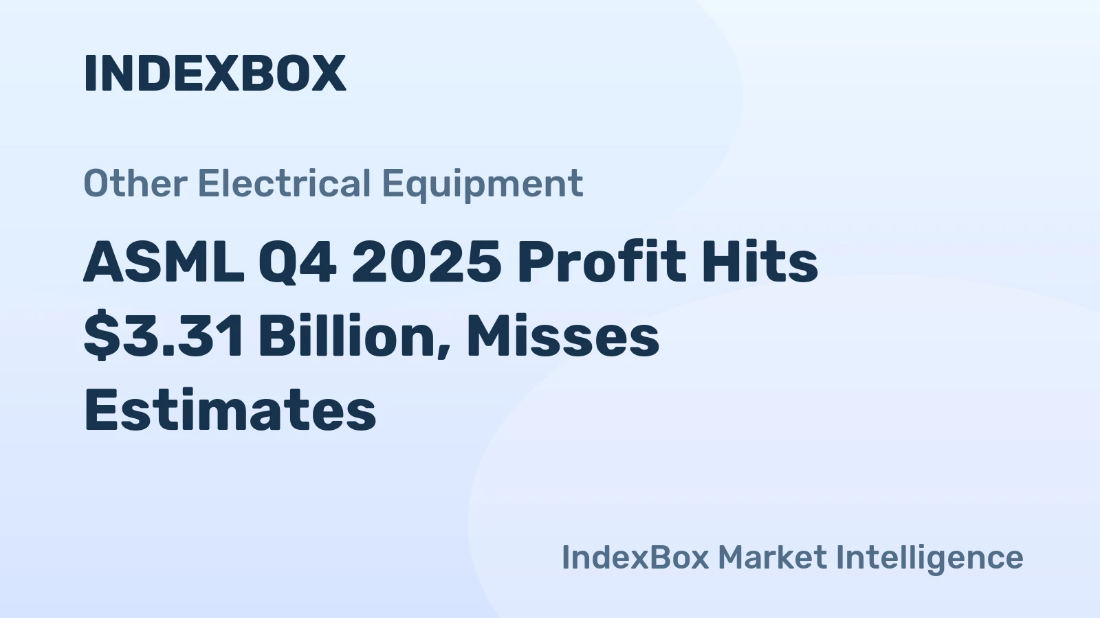 ASML Q4 2025 Profit Hits $3.31 Billion, Misses Estimates