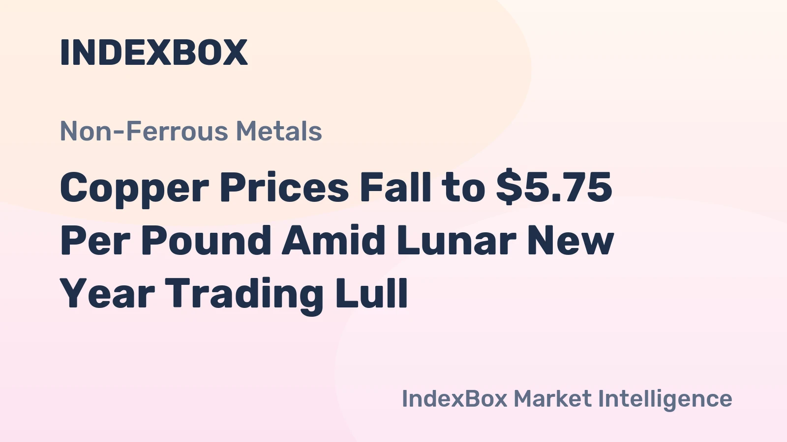 Copper Prices Fall to $5.75 Per Pound Amid Lunar New Year Trading Lull