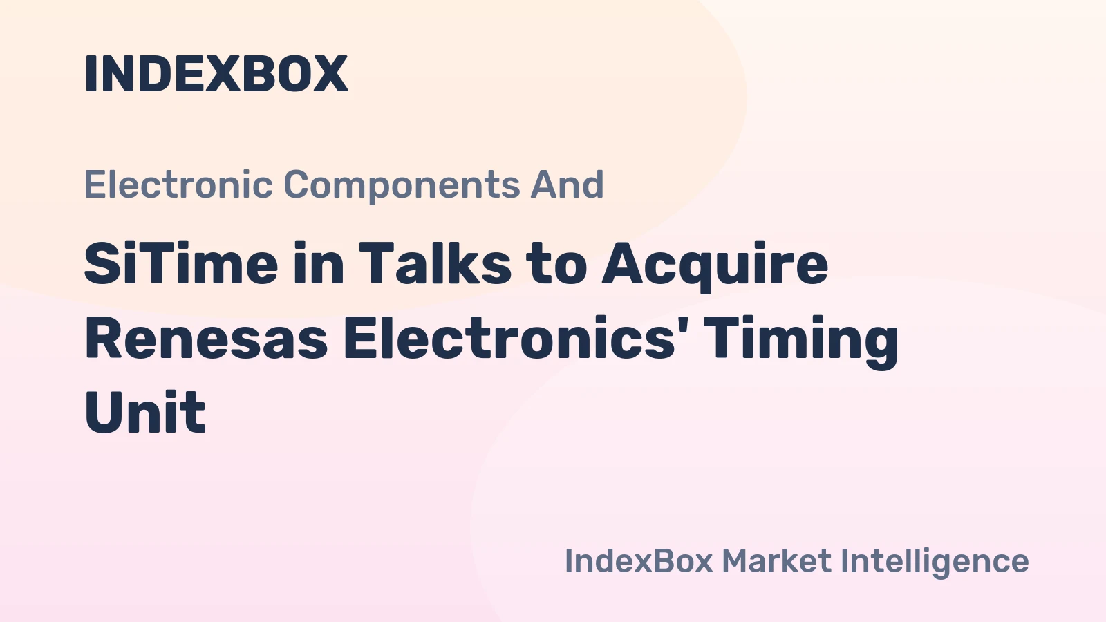 SiTime in Talks to Acquire Renesas Electronics' Timing Unit