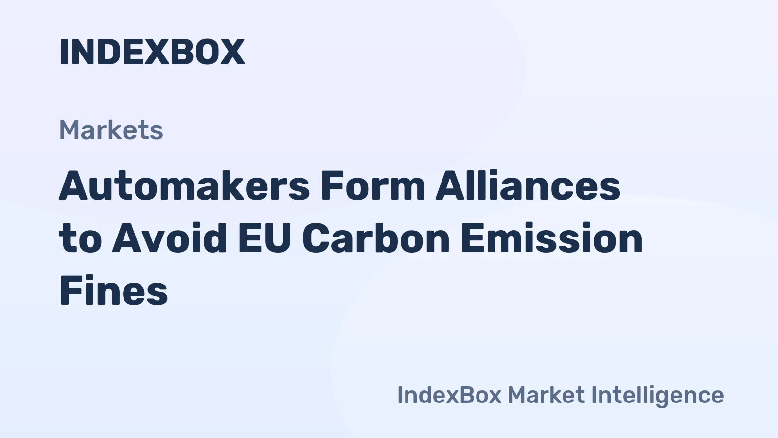Automakers Form Alliances to Avoid EU Carbon Emission Fines