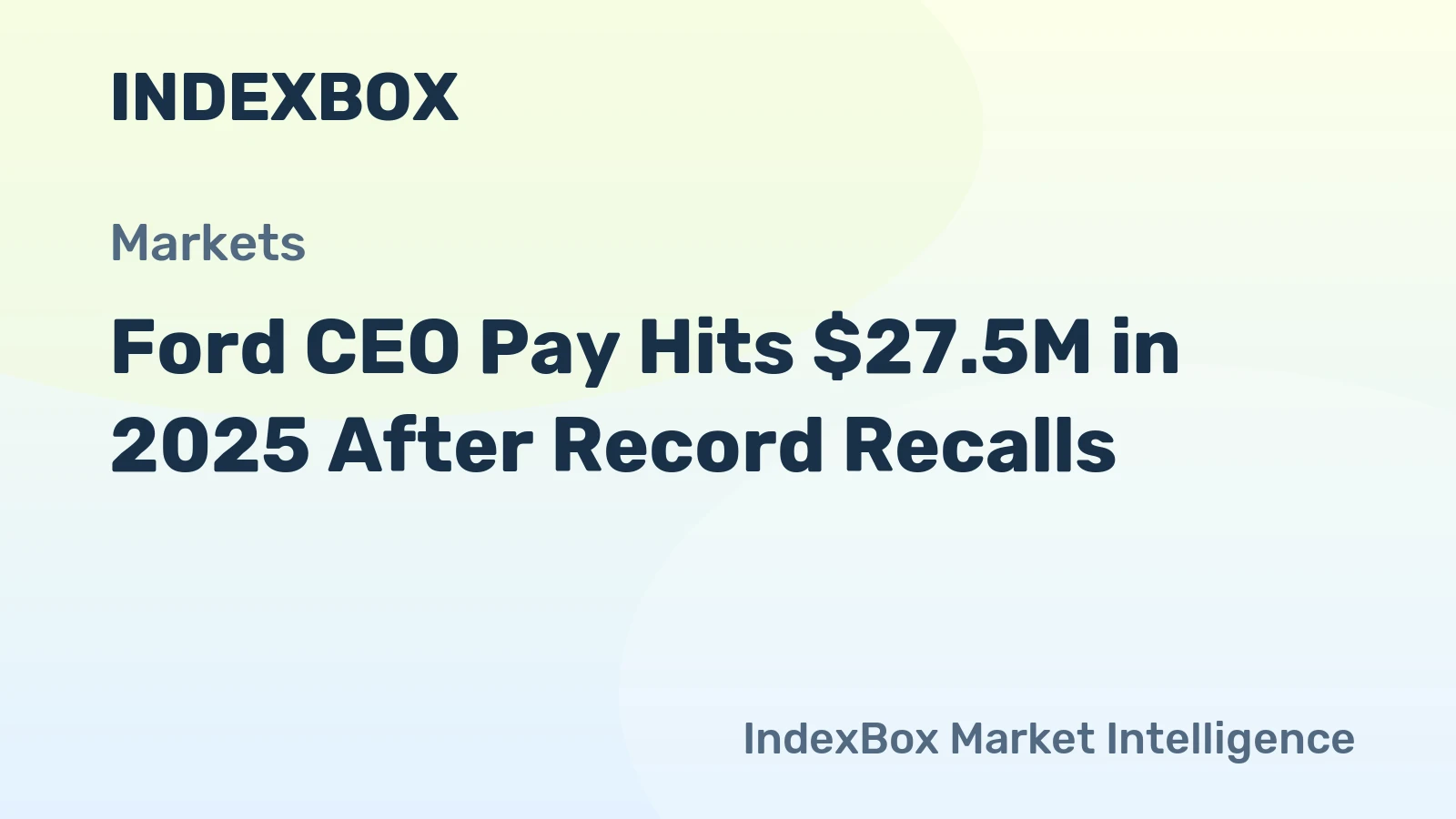 Ford CEO Pay Hits $27.5M in 2025 After Record Recalls