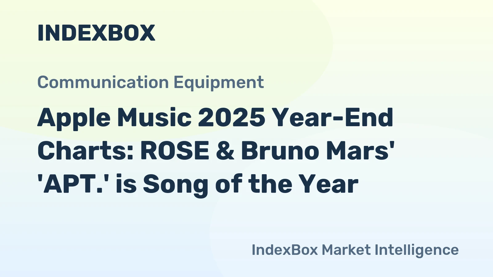 Apple Music 2025 Year-End Charts: ROSE & Bruno Mars' 'APT.' is Song of the Year