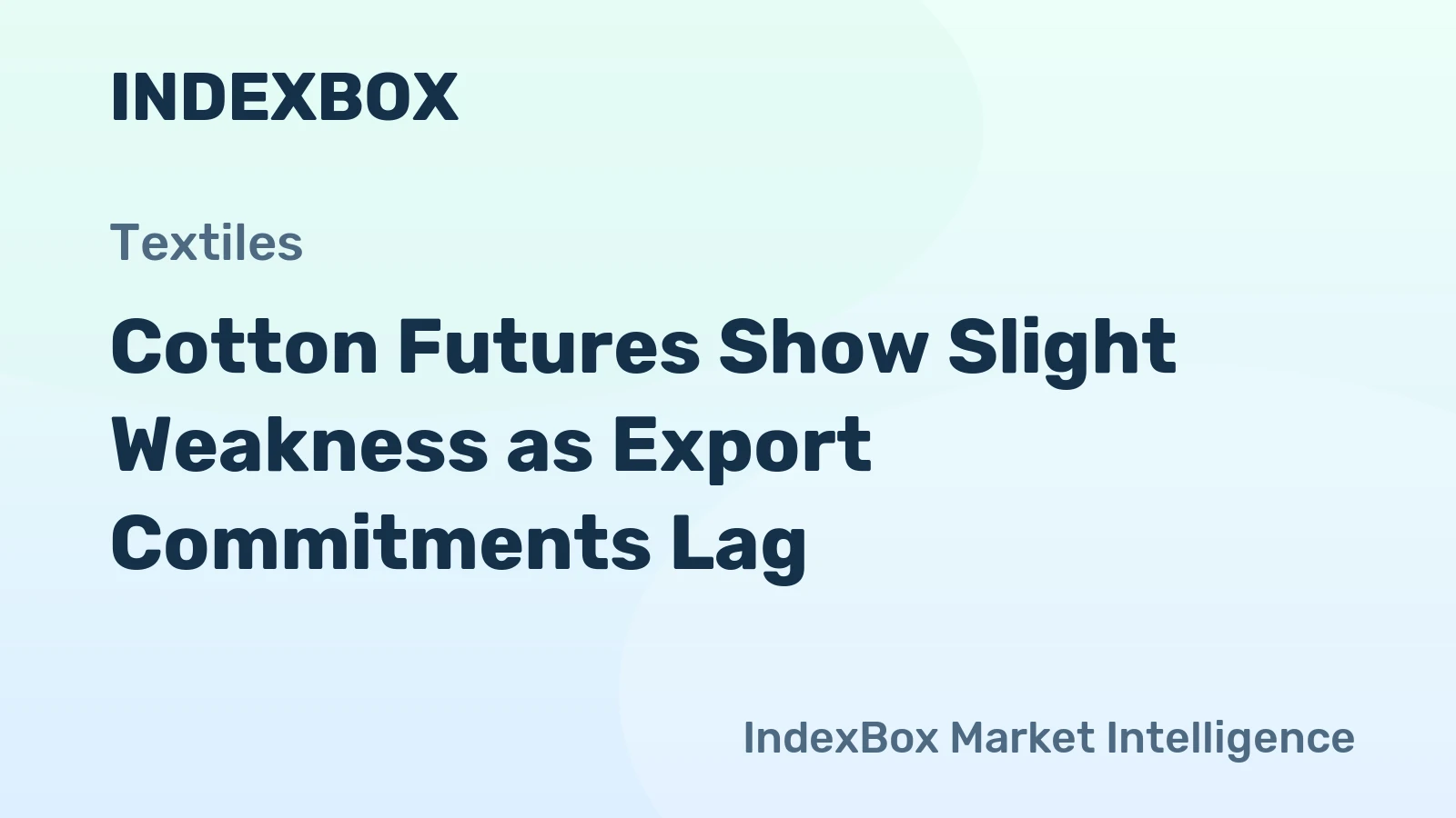 Cotton Futures Show Slight Weakness as Export Commitments Lag