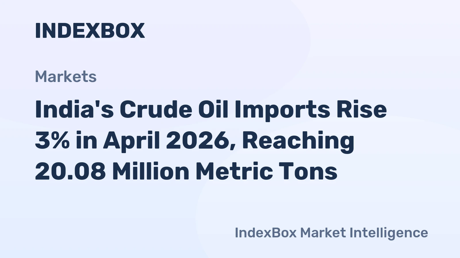 India's Crude Oil Imports Rise 3% in April 2026, Reaching 20.08 Million Metric Tons