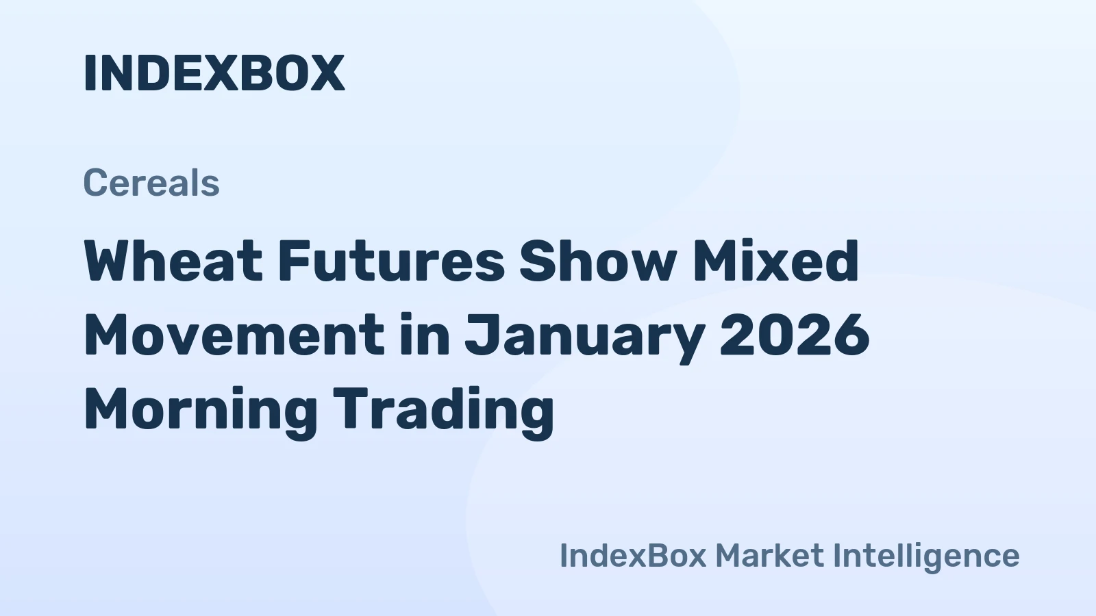 Wheat Futures Show Mixed Movement in January 2026 Morning Trading