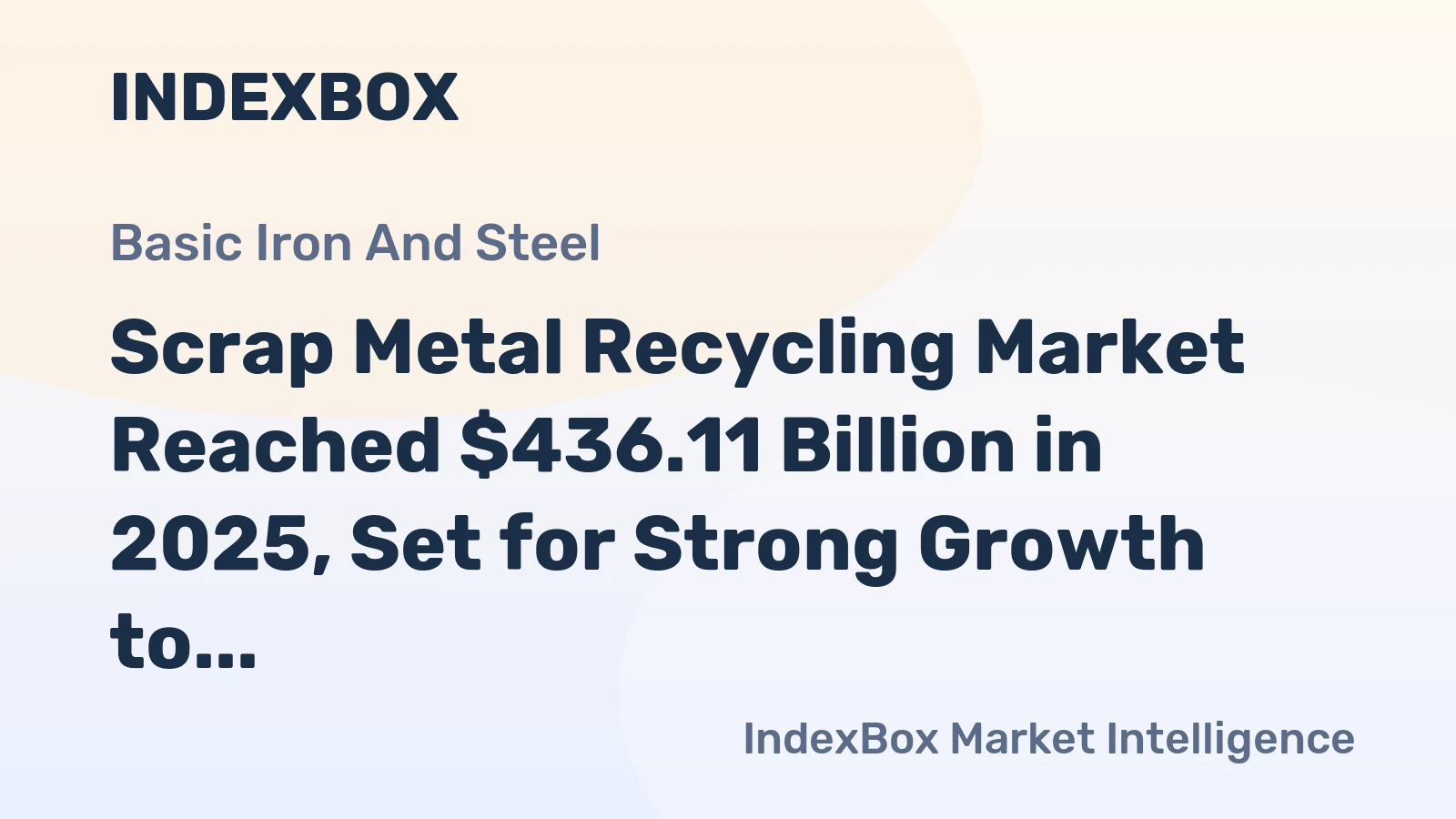 Scrap Metal Recycling Market Reached $436.11 Billion in 2025, Set for Strong Growth to 2035