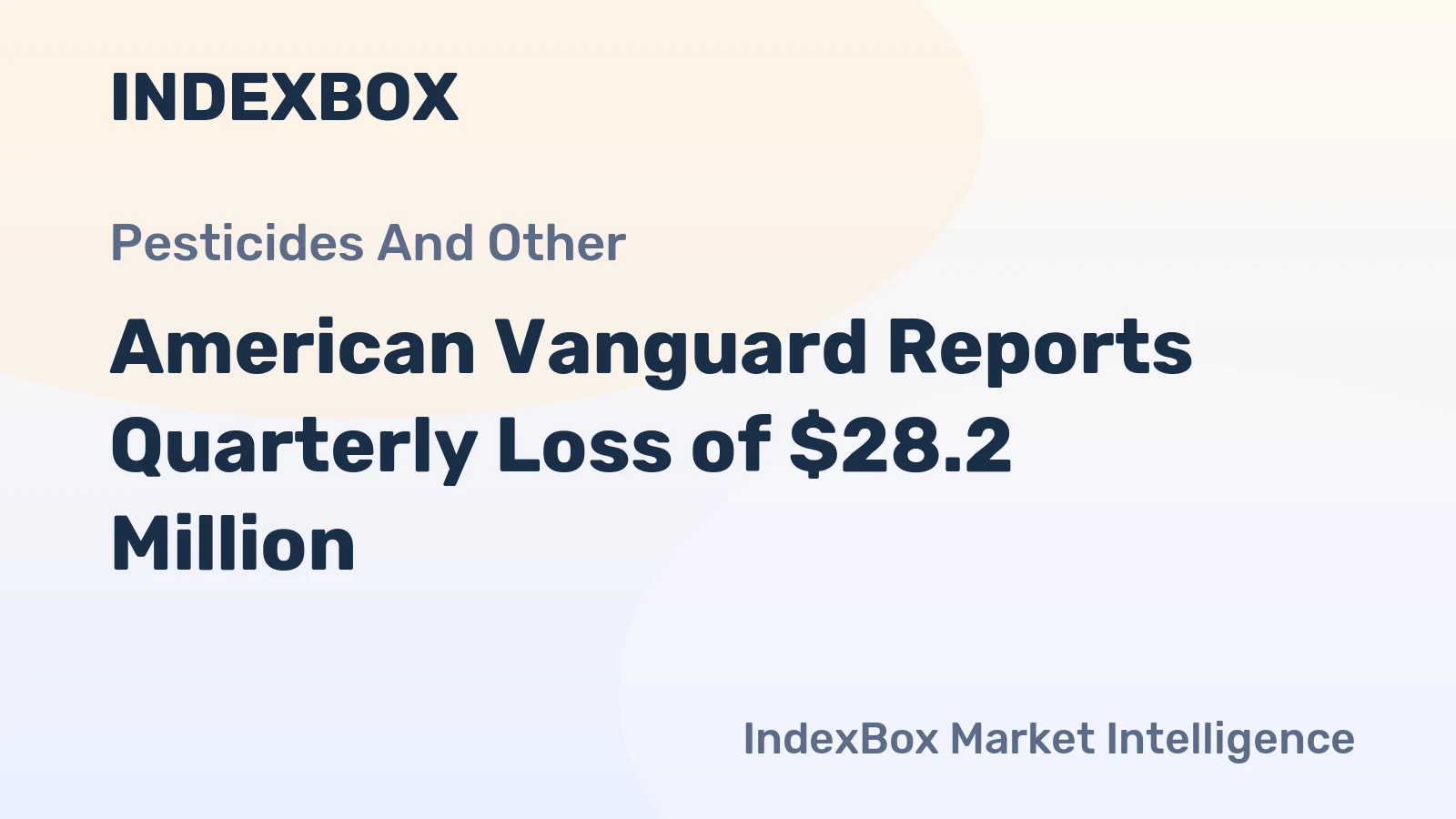 American Vanguard Reports Quarterly Loss of $28.2 Million