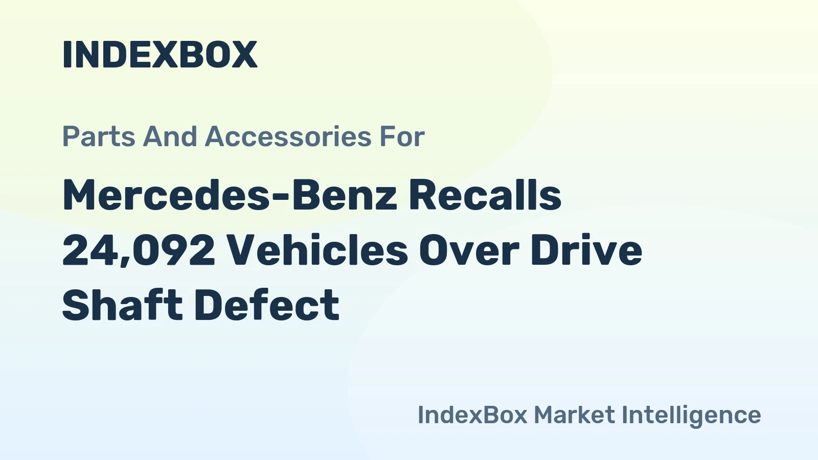 Mercedes-Benz Recalls 24,092 Vehicles Over Drive Shaft Defect