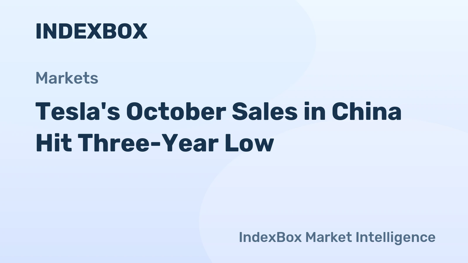 Tesla's October Sales in China Hit Three-Year Low