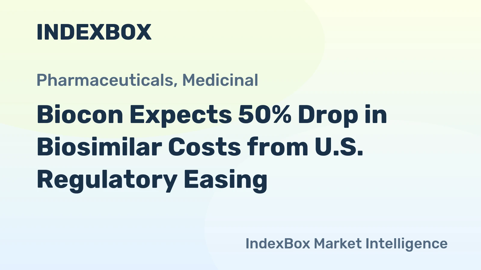 Biocon Expects 50% Drop in Biosimilar Costs from U.S. Regulatory Easing
