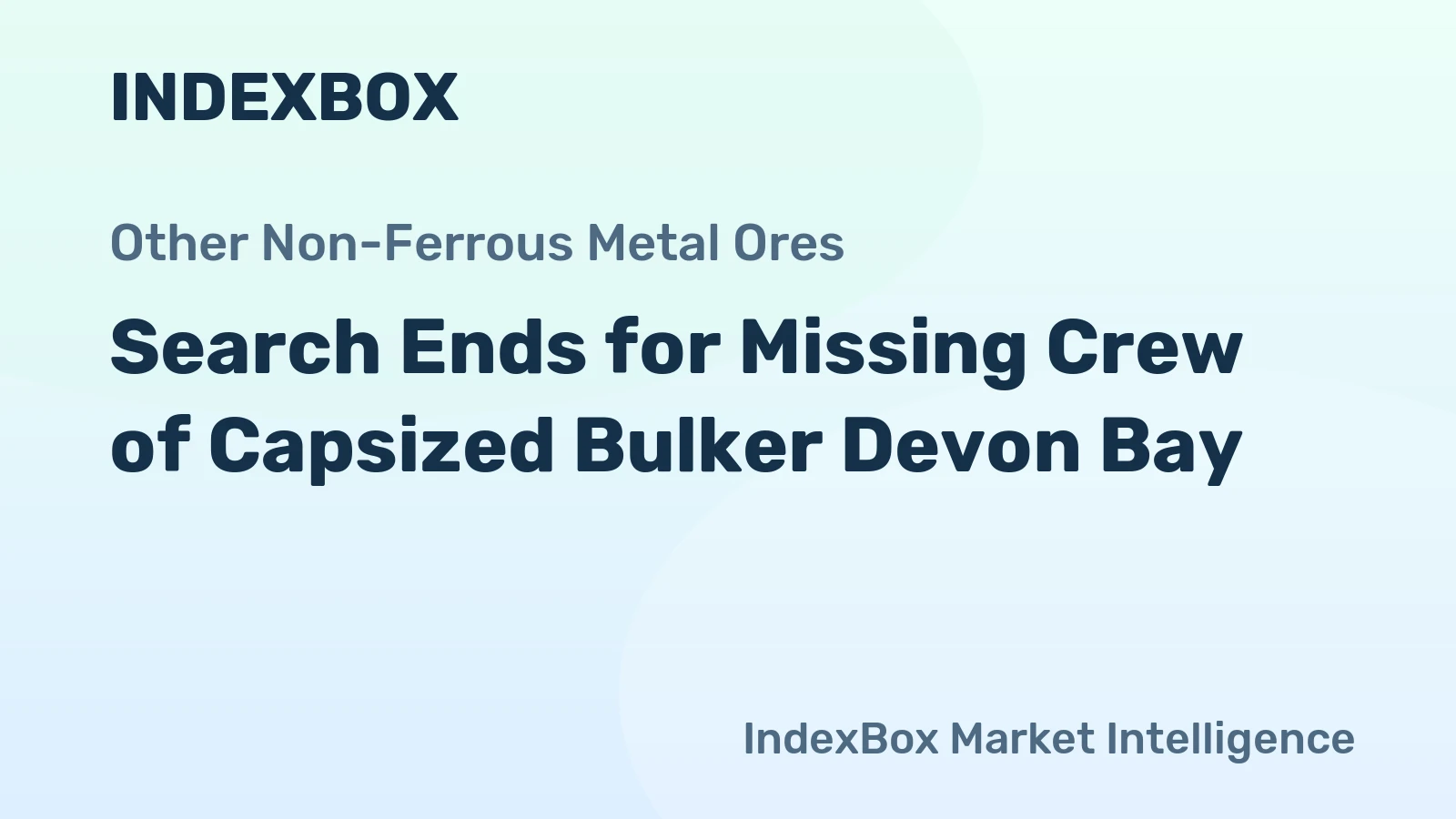 Search Ends for Missing Crew of Capsized Bulker Devon Bay