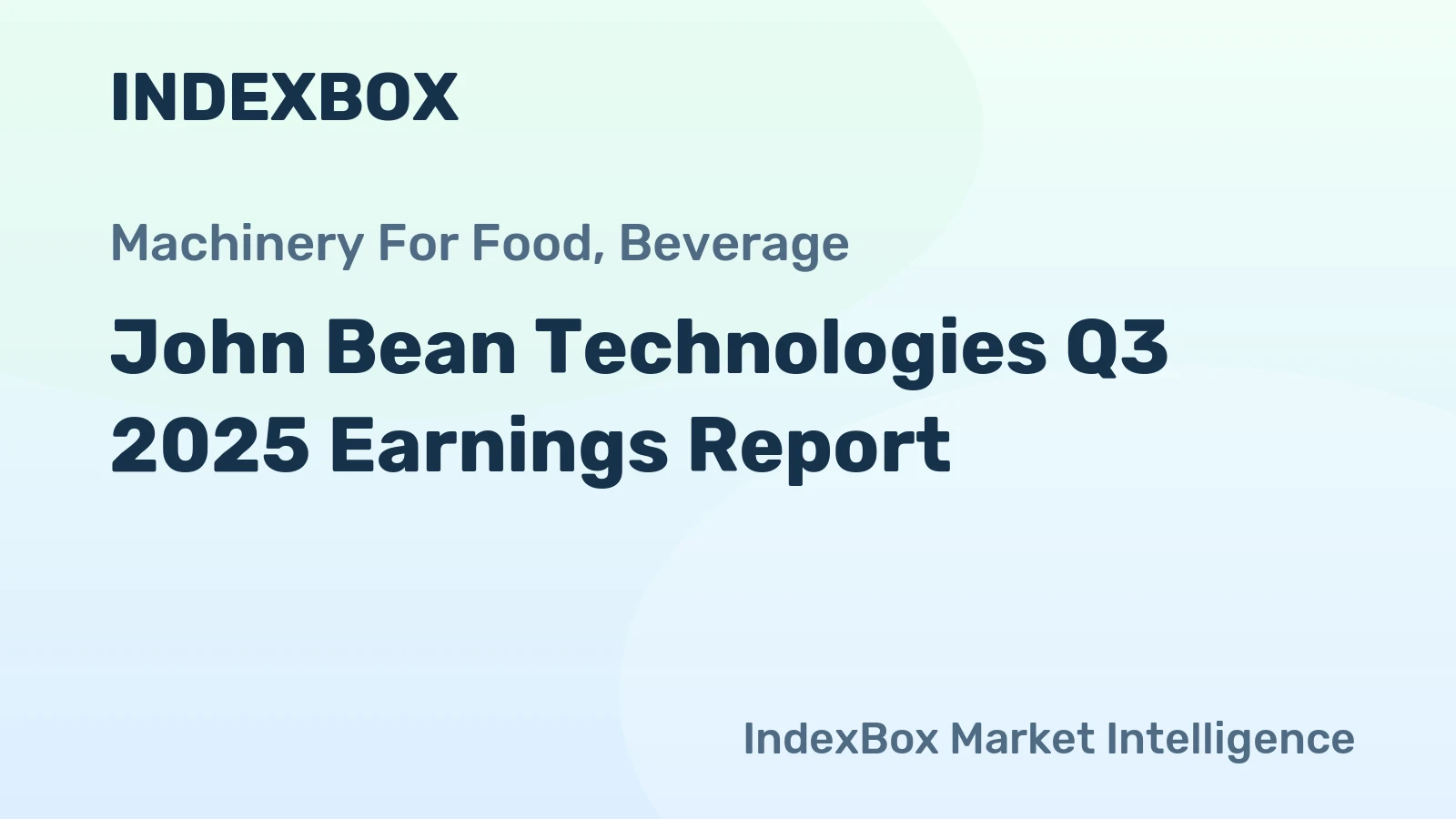 John Bean Technologies Q3 2025 Earnings Report