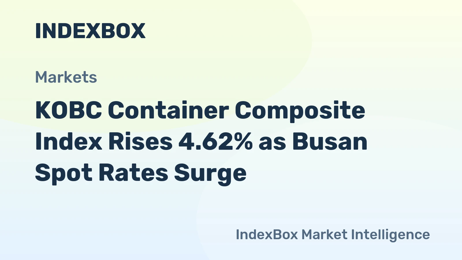 KOBC Container Composite Index Rises 4.62% as Busan Spot Rates Surge