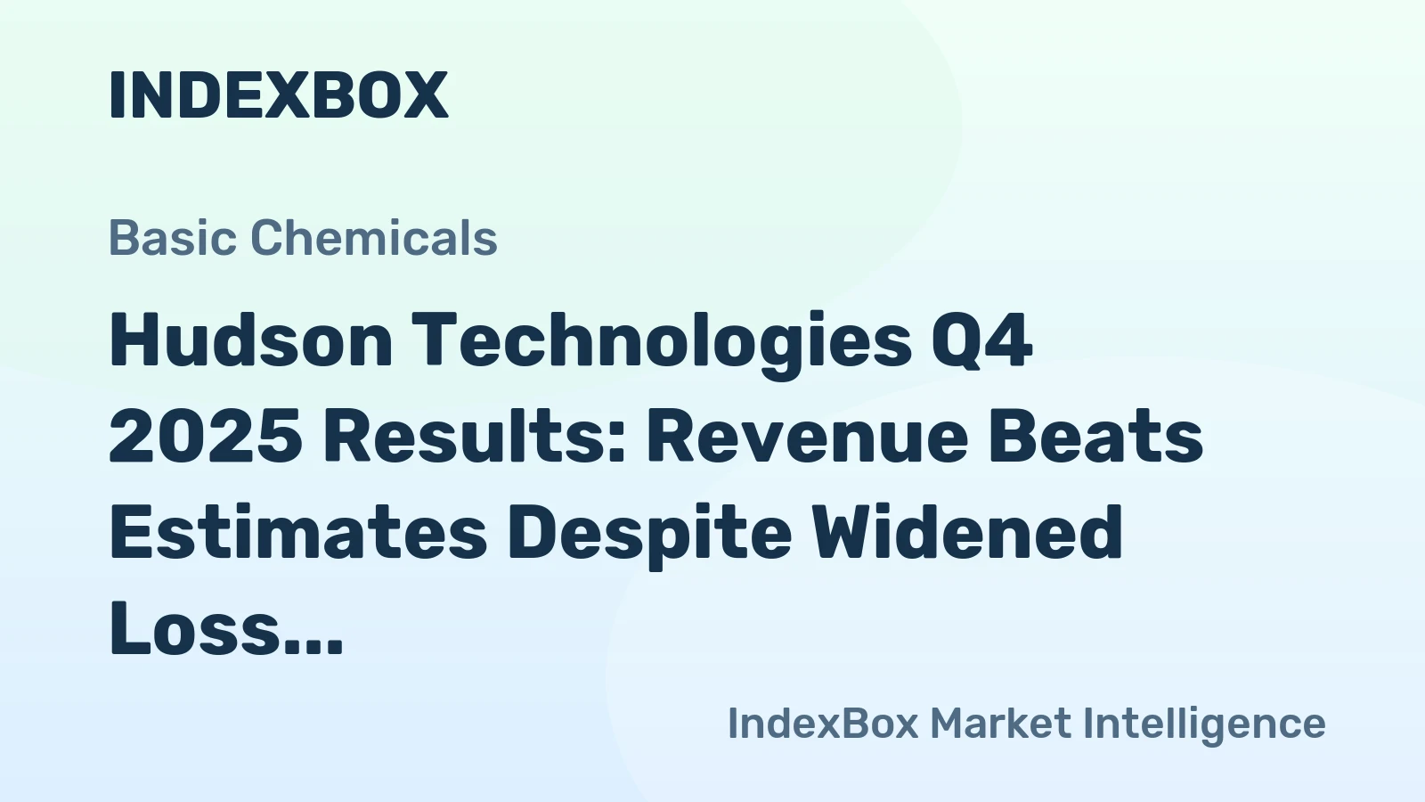 Hudson Technologies Q4 2025 Results: Revenue Beats Estimates Despite Widened Loss