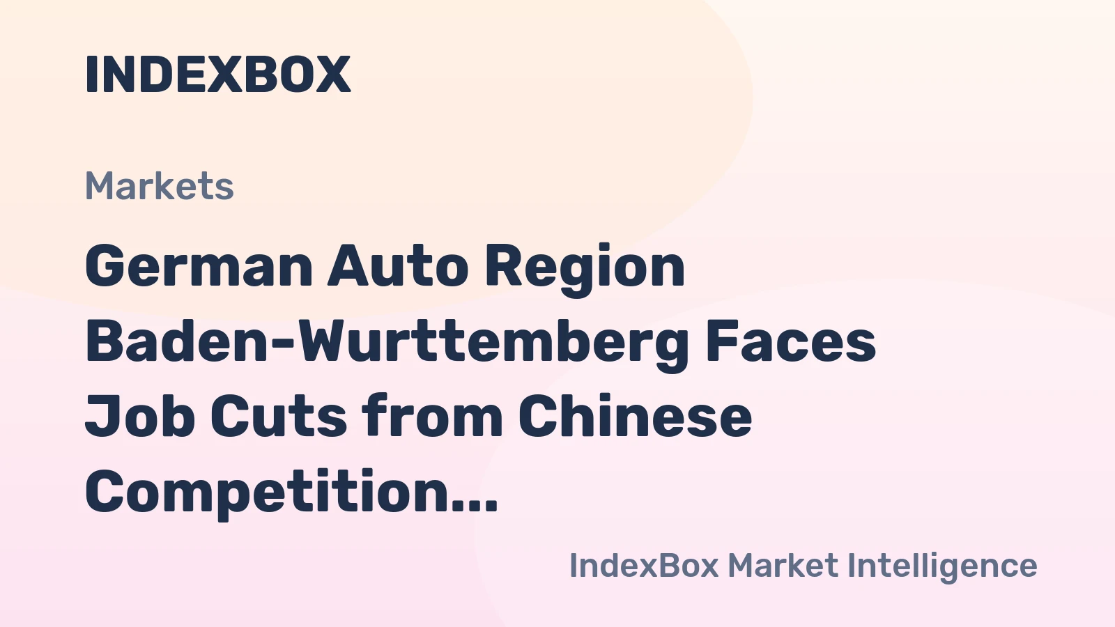 German Auto Region Baden-Wurttemberg Faces Job Cuts from Chinese Competition