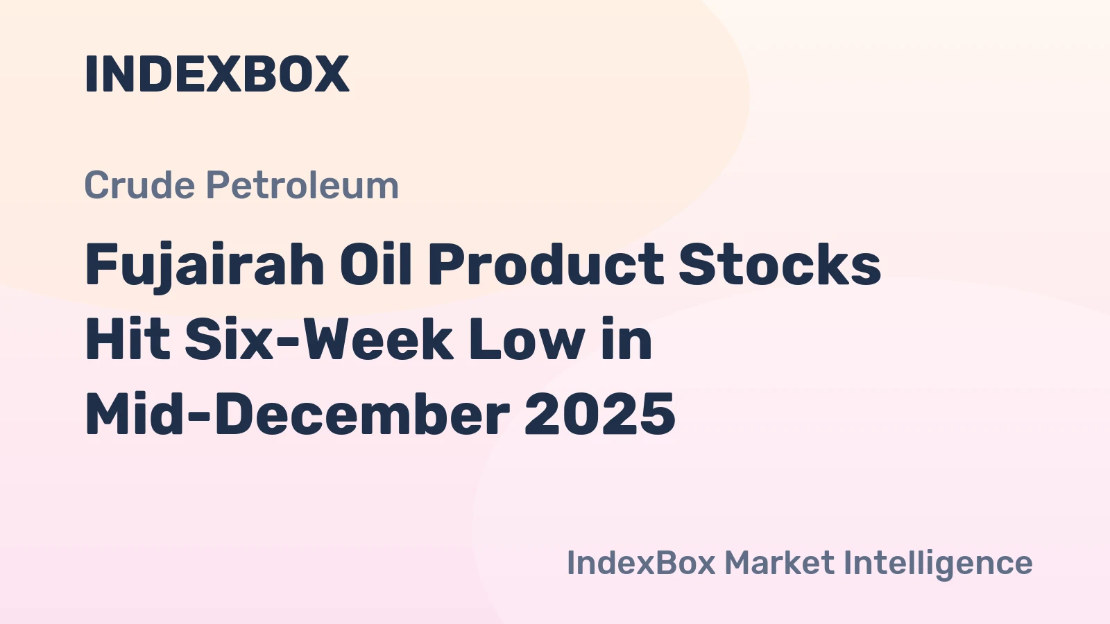 Fujairah Oil Product Stocks Hit Six-Week Low in Mid-December 2025