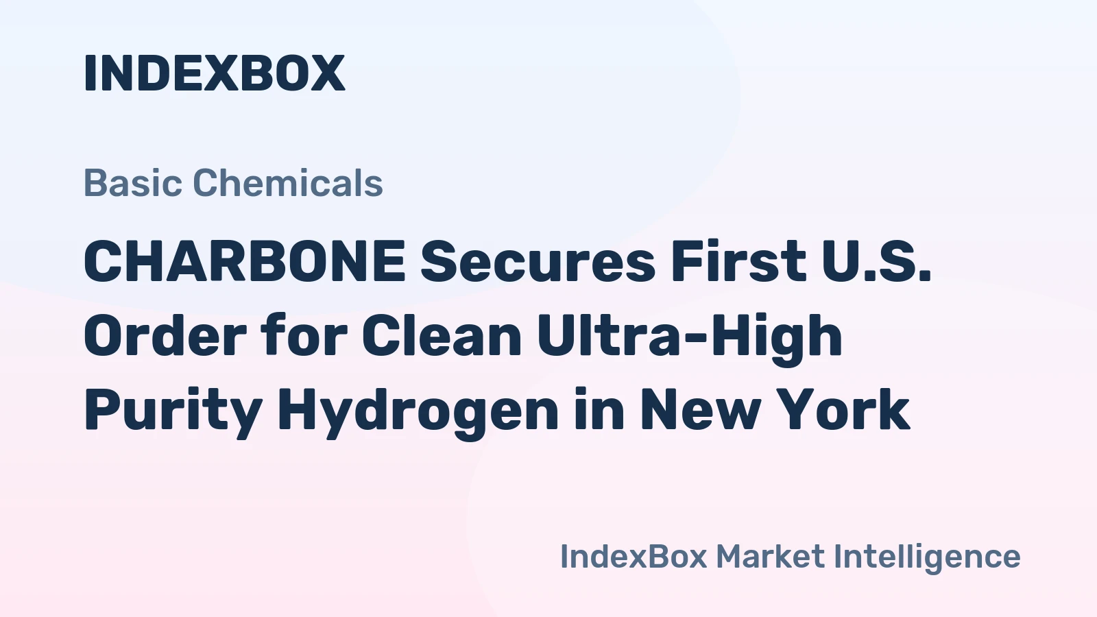 CHARBONE Secures First U.S. Order for Clean Ultra-High Purity Hydrogen in New York