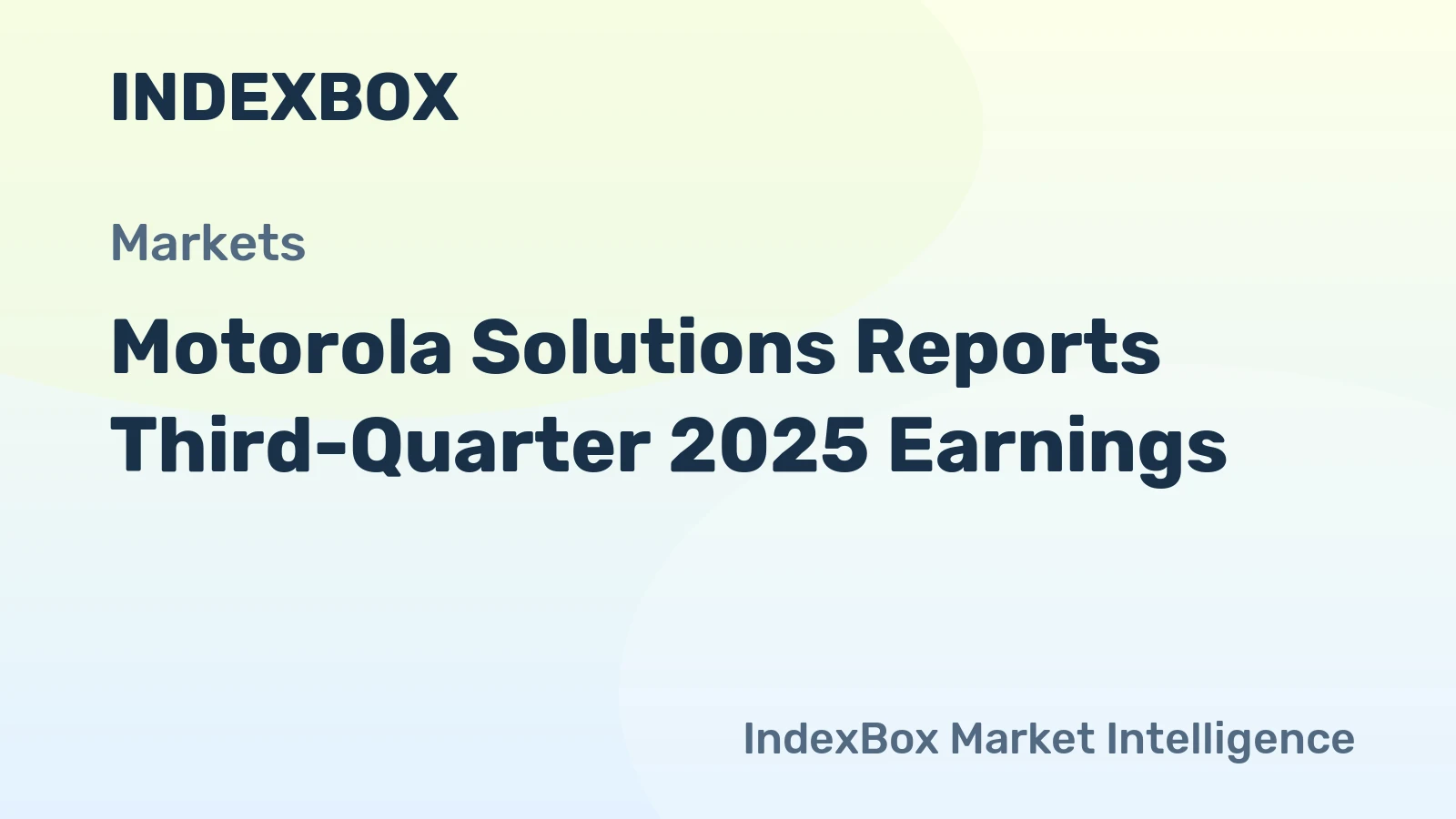 Motorola Solutions Reports Third-Quarter 2025 Earnings