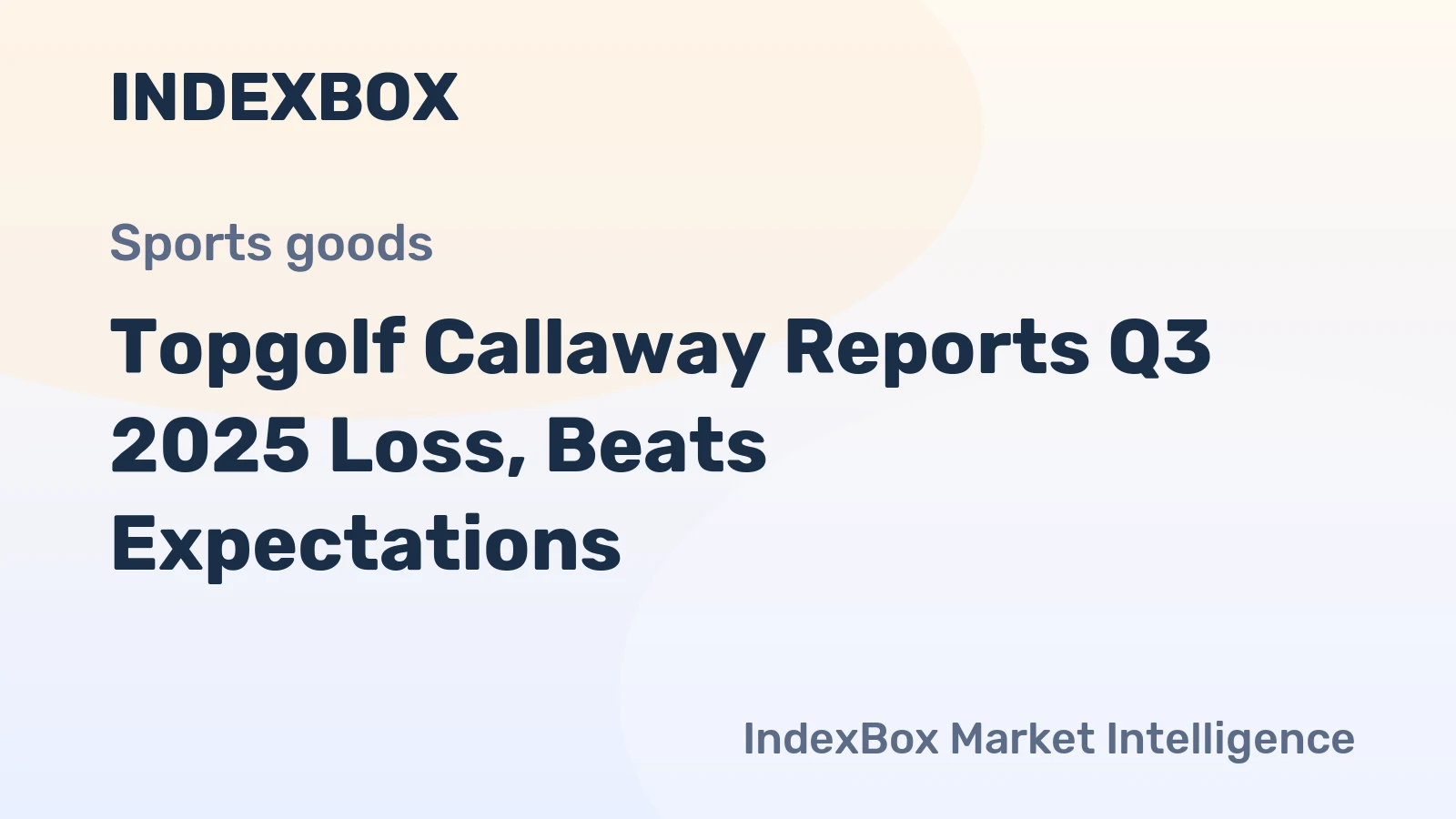 Topgolf Callaway Reports Q3 2025 Loss, Beats Expectations