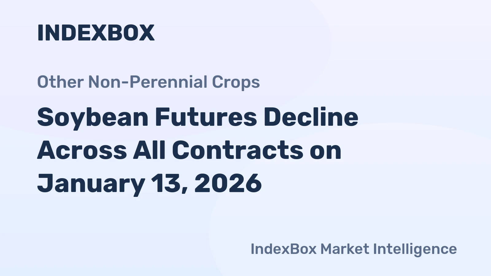 Soybean Futures Decline Across All Contracts on January 13, 2026