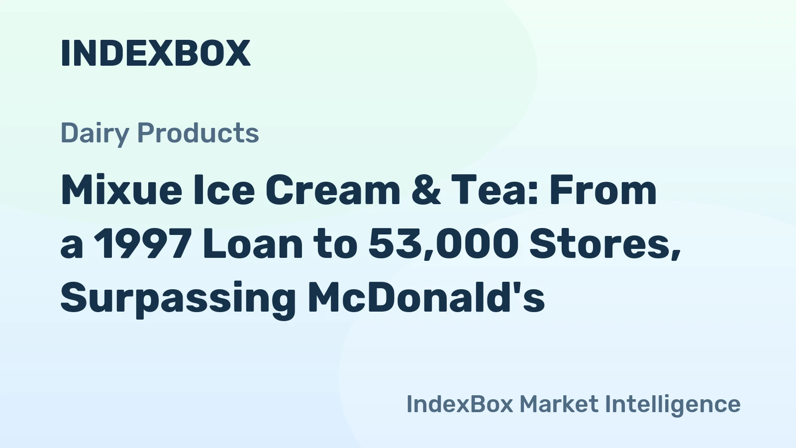 Mixue Ice Cream & Tea: From a 1997 Loan to 53,000 Stores, Surpassing McDonald's