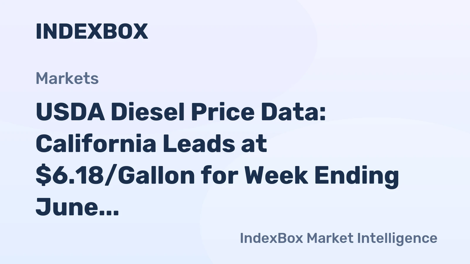 USDA Diesel Price Data: California Leads at $6.18/Gallon for Week Ending June 29, 2026