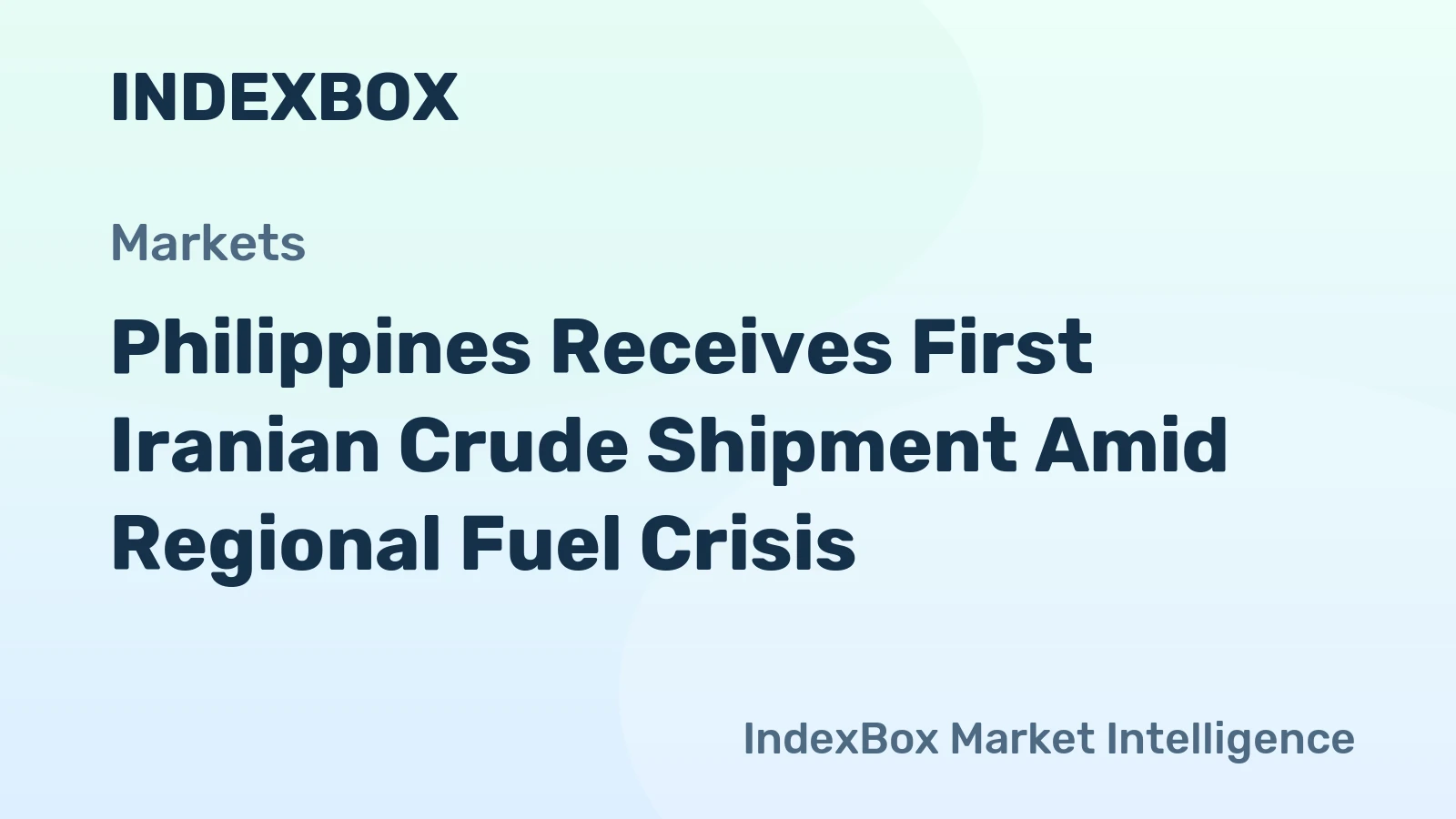 Philippines Receives First Iranian Crude Shipment Amid Regional Fuel Crisis