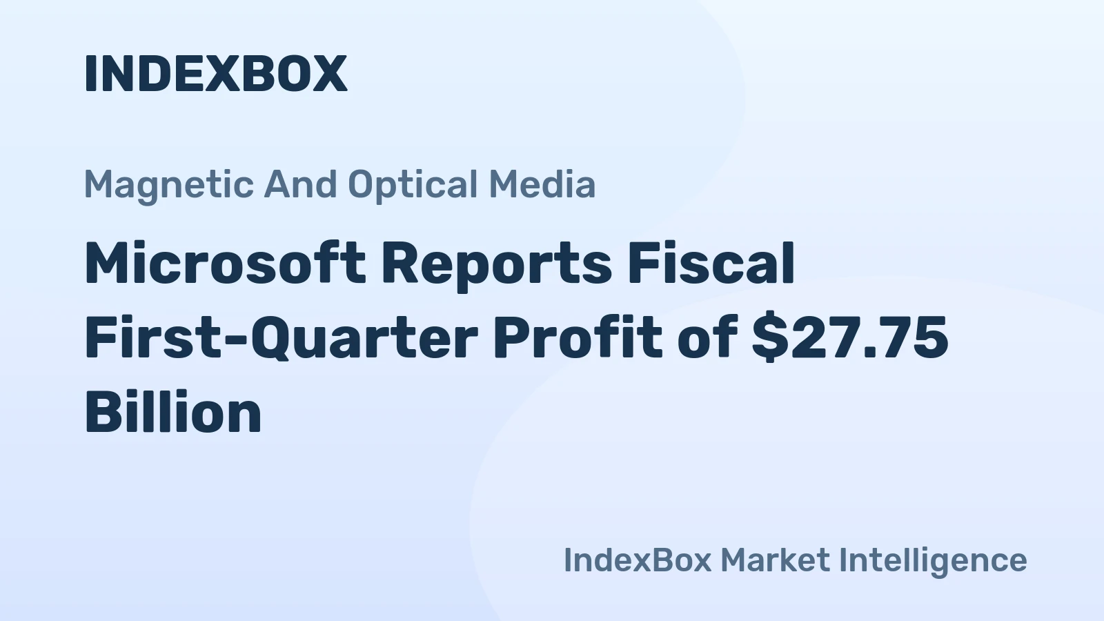 Microsoft Reports Fiscal First-Quarter Profit of $27.75 Billion