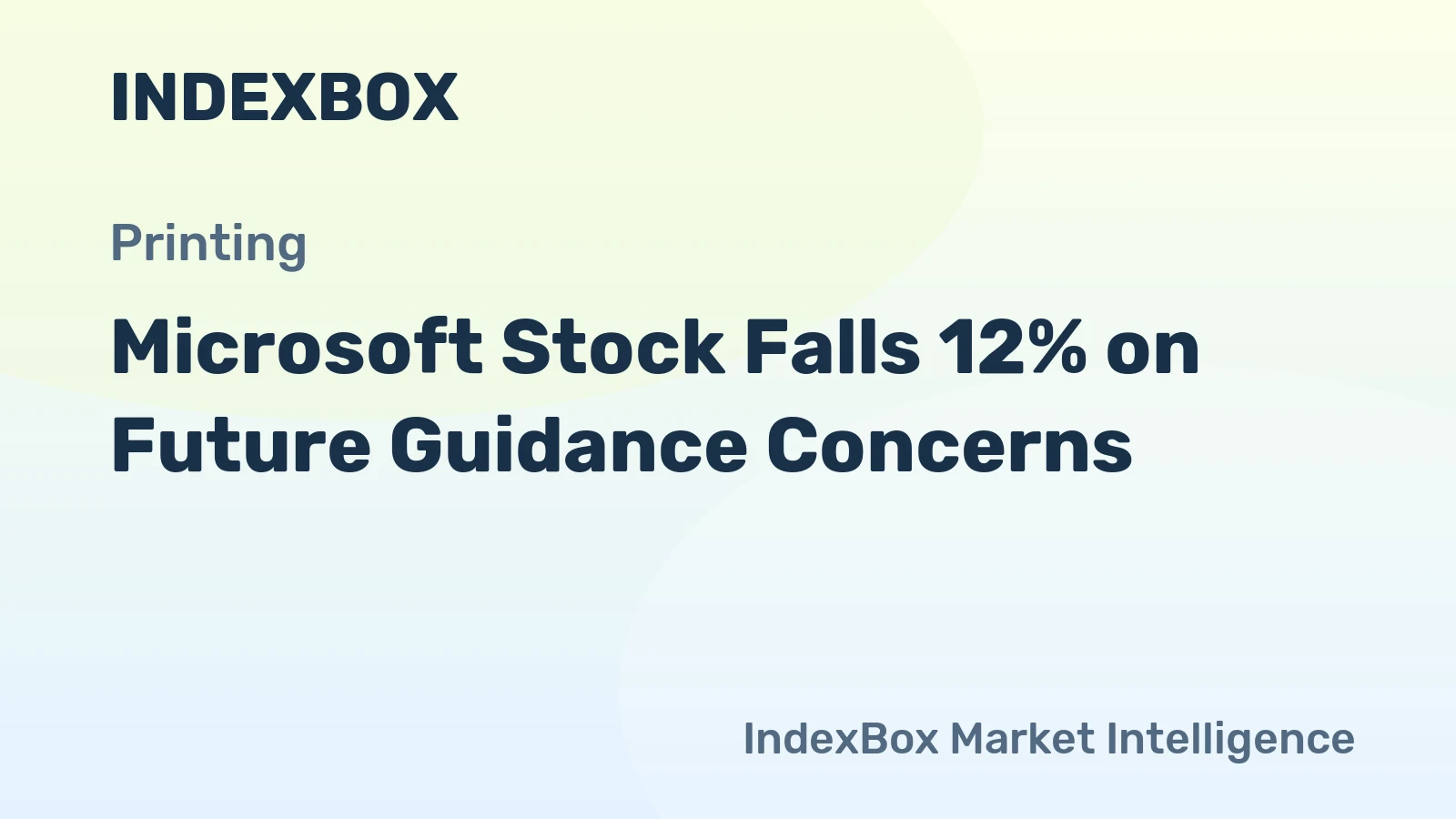 Microsoft Stock Falls 12% on Future Guidance Concerns