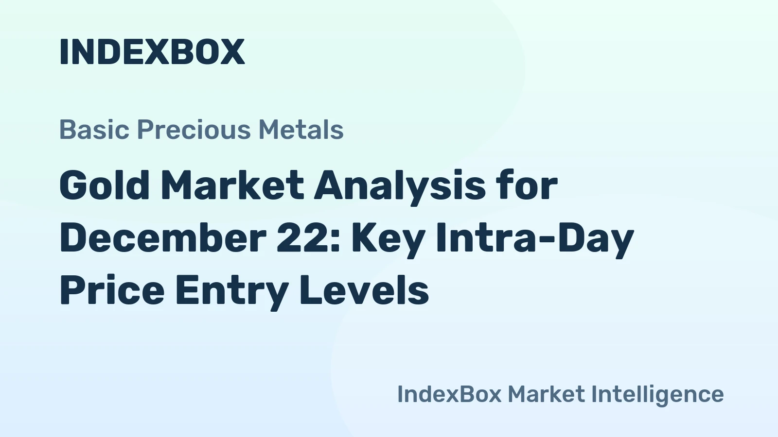 Gold Market Analysis for December 22: Key Intra-Day Price Entry Levels