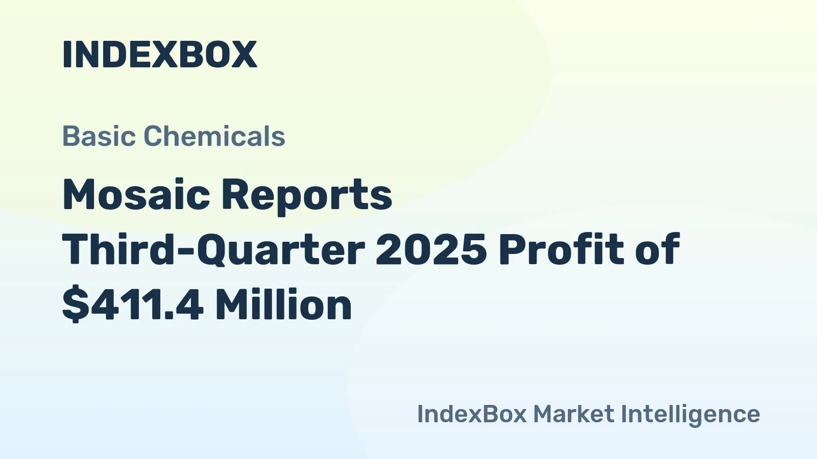 Mosaic Reports Third-Quarter 2025 Profit of $411.4 Million